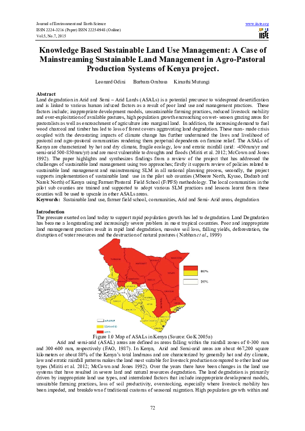 (PDF) Knowledge Based Sustainable Land Use Management: A Case of ...