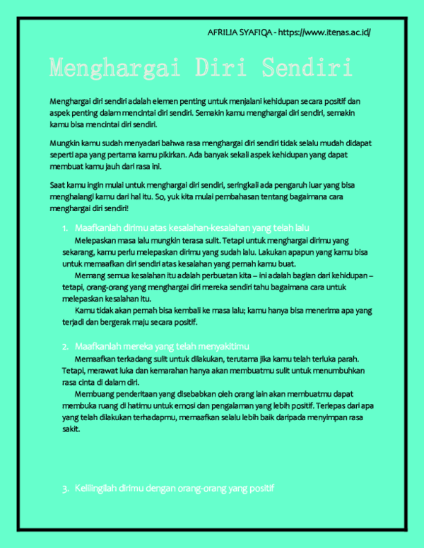 (PDF) Menghargai Diri Sendiri
