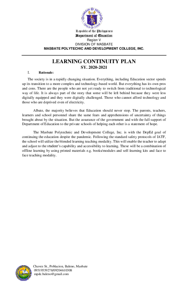 (PDF) Republic of the Philippines Department of Education LEARNING ...