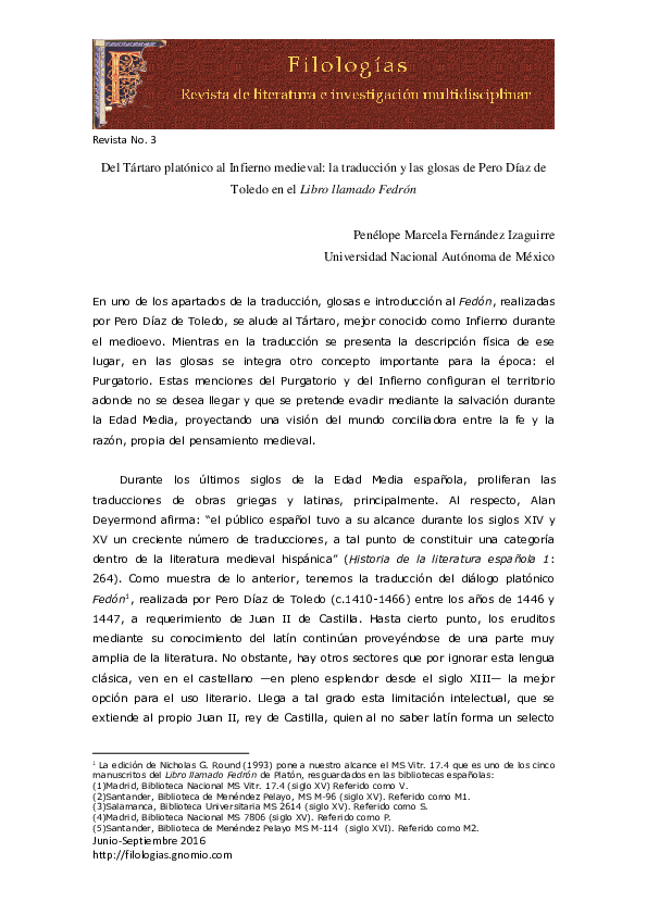 (PDF) Del Tártaro platónico al Infierno medieval: la traducción y las ...