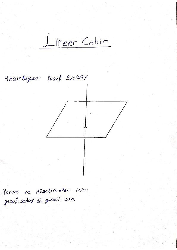 (PDF) A "Simple" Introduction to Linear Algebra (In Turkish Language)