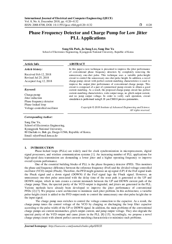 (PDF) Phase Frequency Detector and Charge Pump for Low Jitter PLL ...