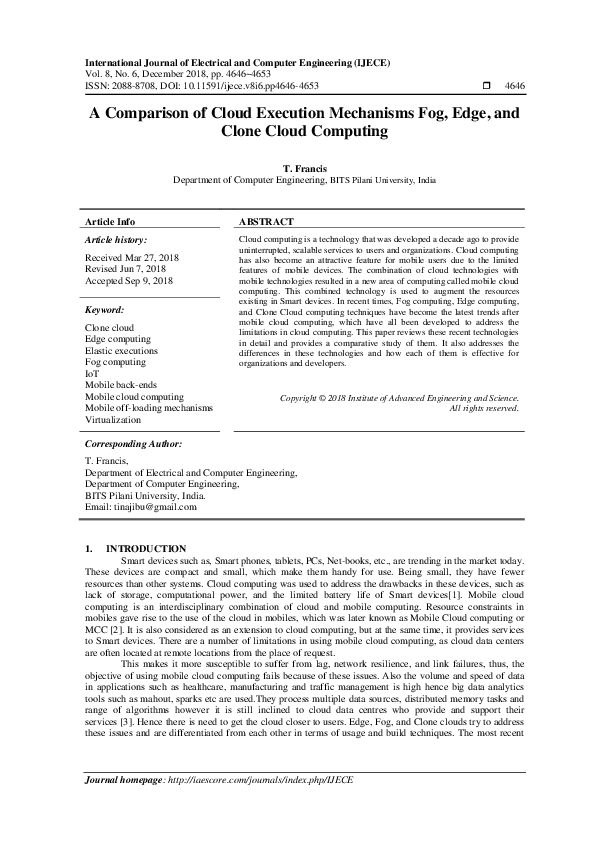(PDF) A Comparison of Cloud Execution Mechanisms Fog, Edge, and Clone ... (PDF) A Comparison of Cloud Execution Mechanisms Fog, Edge, and Clone ...