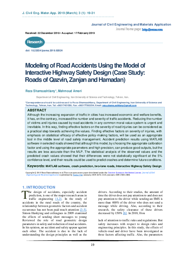 (PDF) Modeling of Road Accidents Using the Model of I Interactive ...