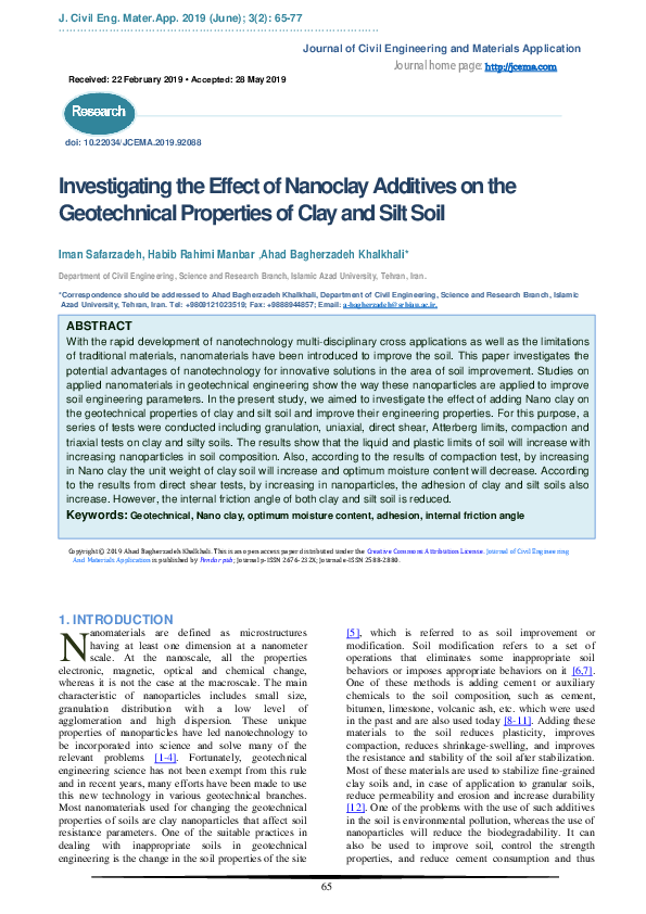 (PDF) Investigating the Effect of Nanoclay Additives on the ...