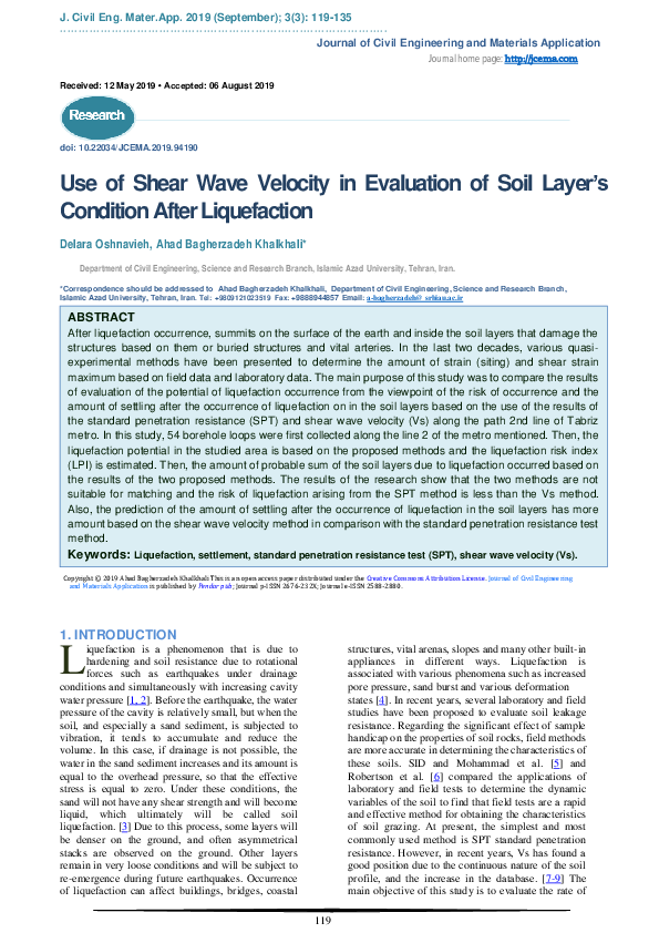 (PDF) Use of Shear Wave Velocity in Evaluation of Soil Layer’s ...