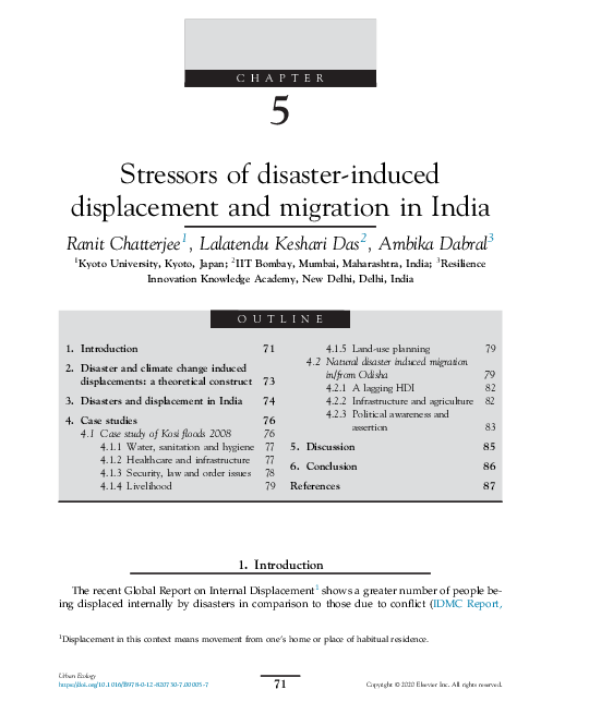 (PDF) Stressors of disaster-induced displacement and migration in India