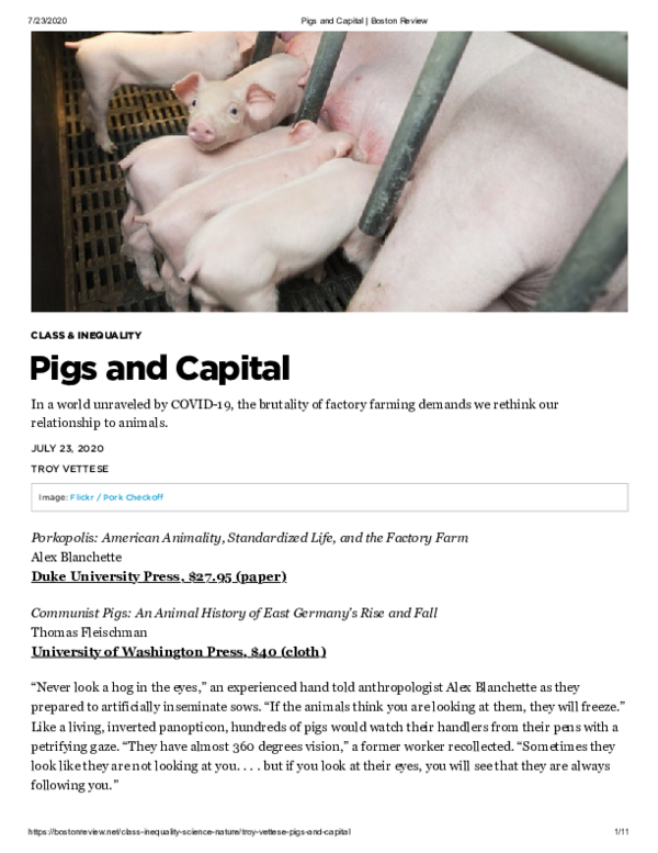 (PDF) Review of Communist Pigs and Porkopolis