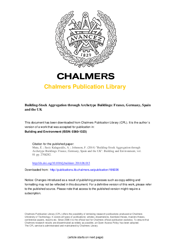 (PDF) Building-stock aggregation through archetype buildings: France ...