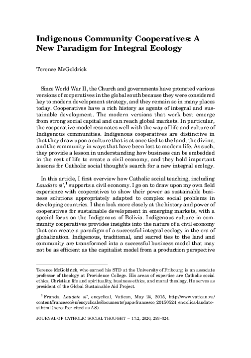 (PDF) Indigenous Community Cooperatives: A New Paradigm for Integral ...