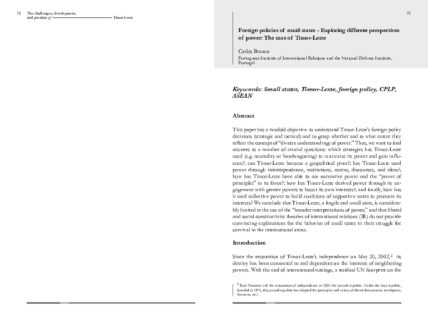 (PDF) Foreign policies of small states -Exploring different ...