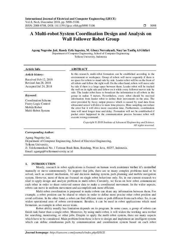 (PDF) A Multi-robot System Coordination Design and Analysis on Wall ...