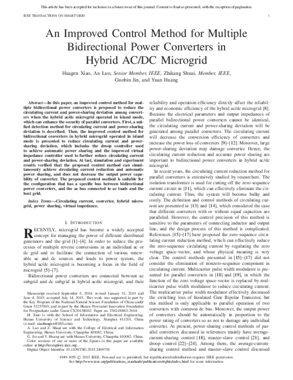 (PDF) An Improved Control Method for Multiple Bidirectional Power ...