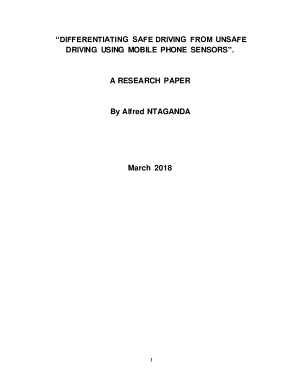 (PDF) "DIFFERENTIATING SAFE DRIVING FROM UNSAFE DRIVING USING MOBILE ...