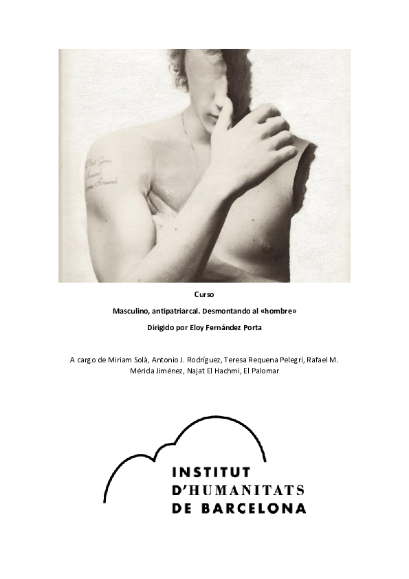 (PDF) Masculino, antipatriarcal. Desmontando al "hombre" (Institut d'Humanitats de Barcelona ...