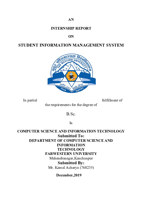 (DOC) STUDENT INFORMATION MANAGEMENT SYSTEM LETTER OF DECLARATION
