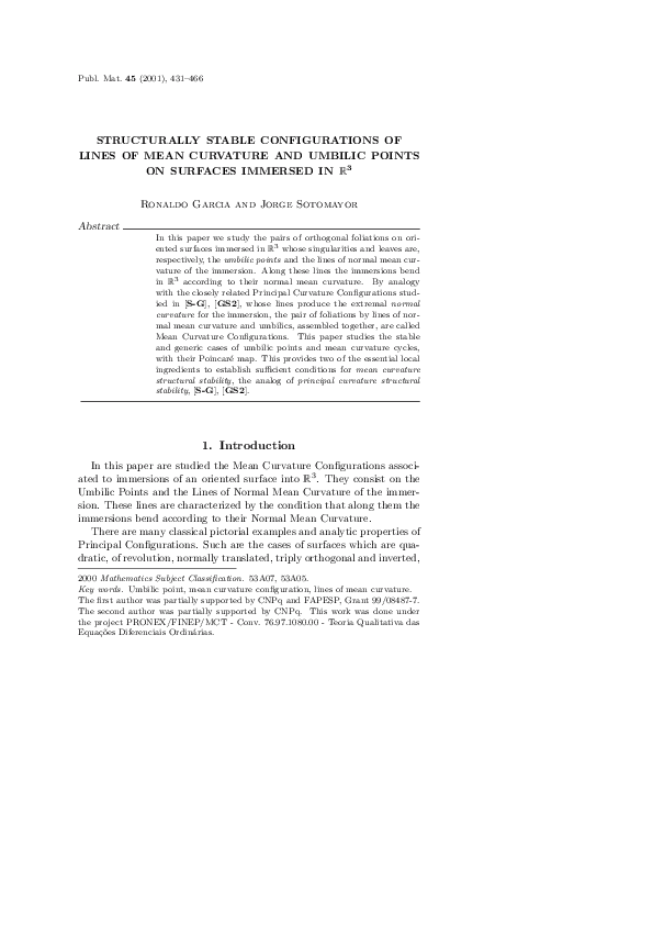 (PDF) Structurally stable configurations of lines of curvature ...