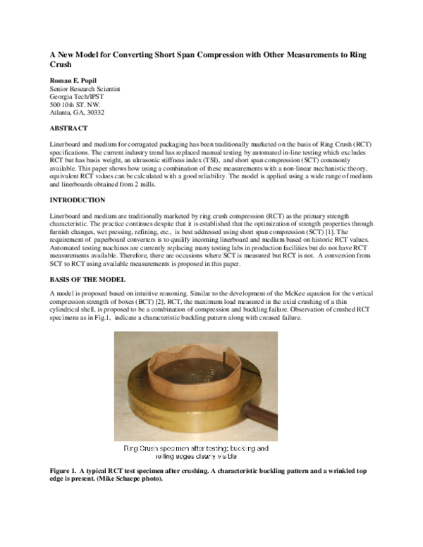(PDF) A New Model for Converting Short Span Compression with Other ...