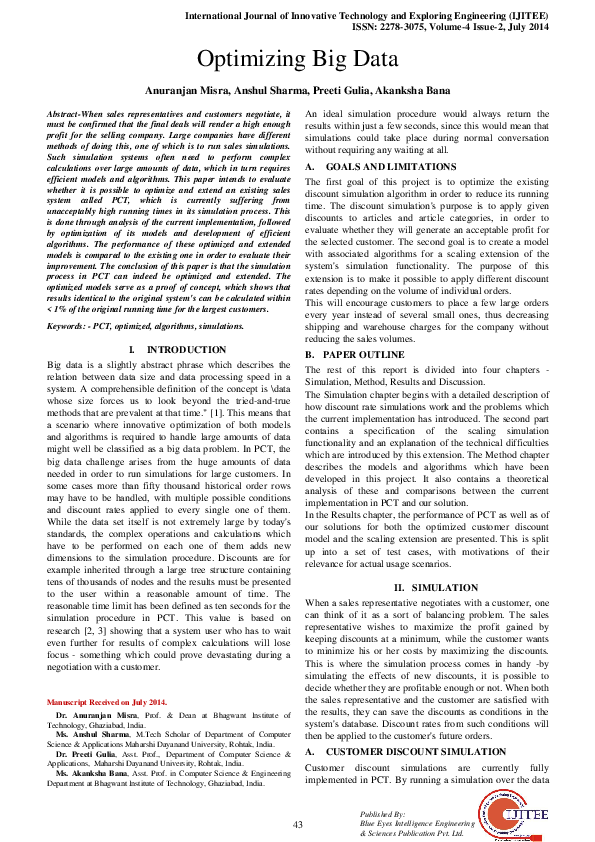 (PDF) Optimizing Big Data