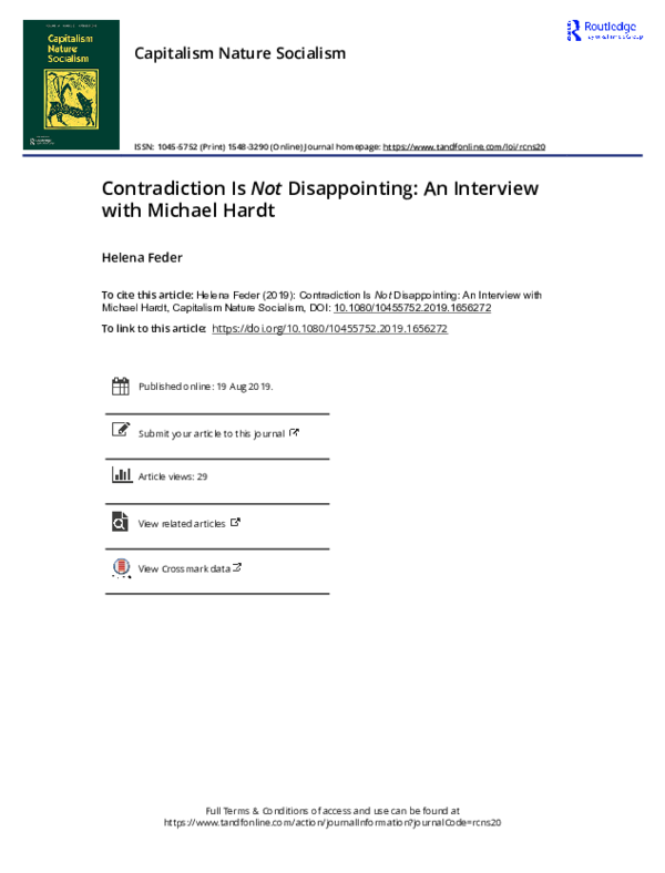 (PDF) Contradiction Is Not Disappointing: An Interview with Michael ...