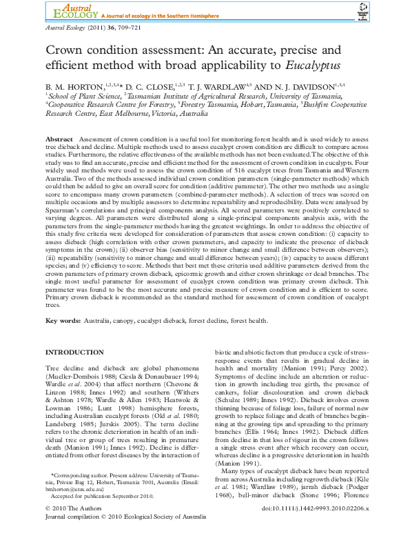 (PDF) Crown condition assessment: An accurate, precise and efficient ...