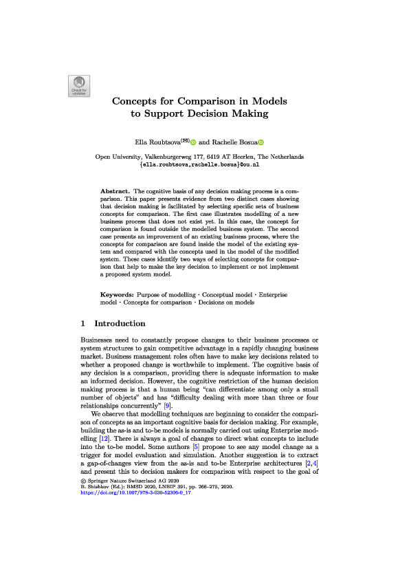comparison of decision making models