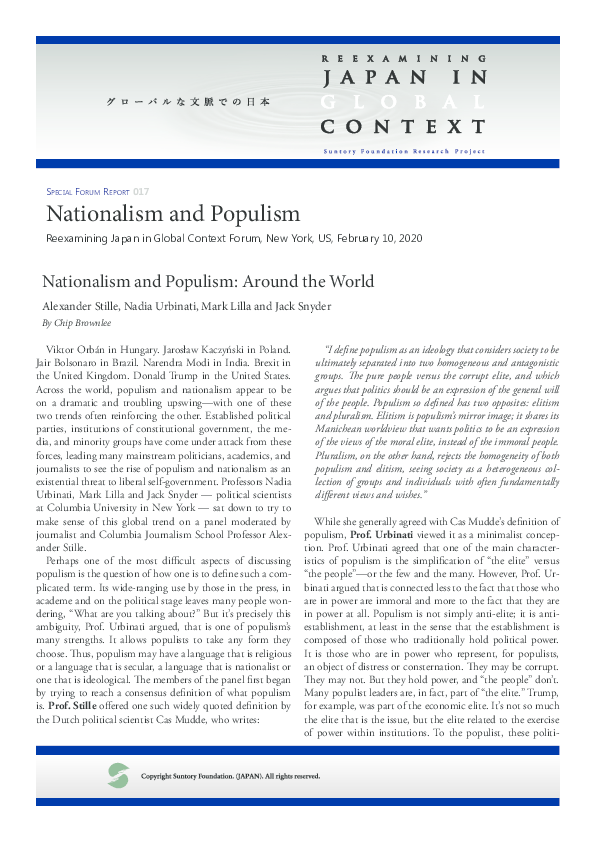 (PDF) Nationalism and Populism