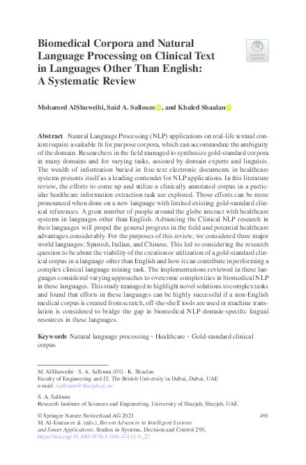 (PDF) Biomedical Corpora and Natural Language Processing on Clinical ...