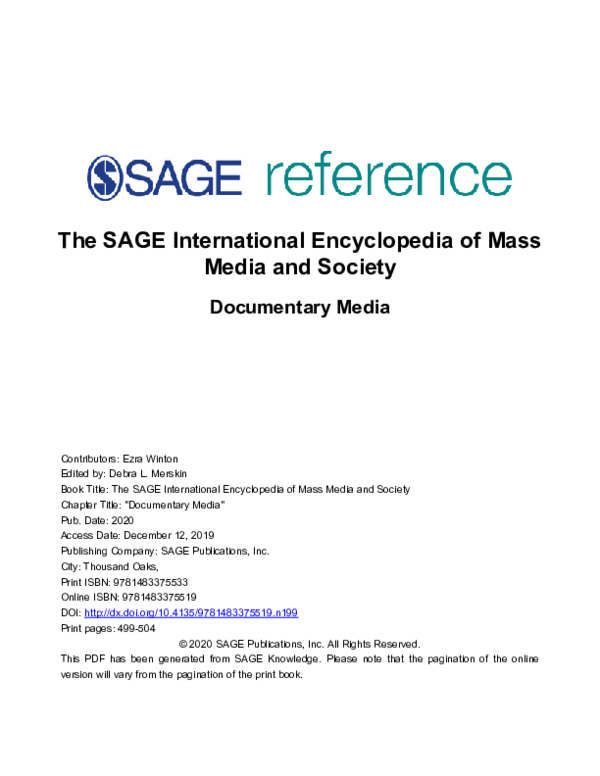 (PDF) Documentary Media - A Definition
