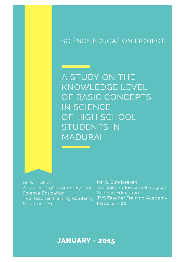 (PDF) A Study on the Knowledge level of Basic Concepts in Science of ...