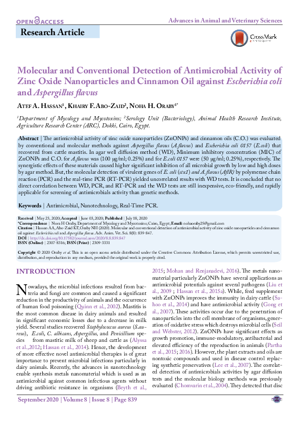 Pdf Molecular And Conventional Detection Of Antimicrobial Activity Of