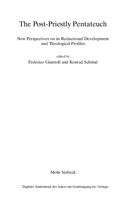 (PDF) Ephraim, Manasseh, and Post-Exilic Israel. A Study of the ...