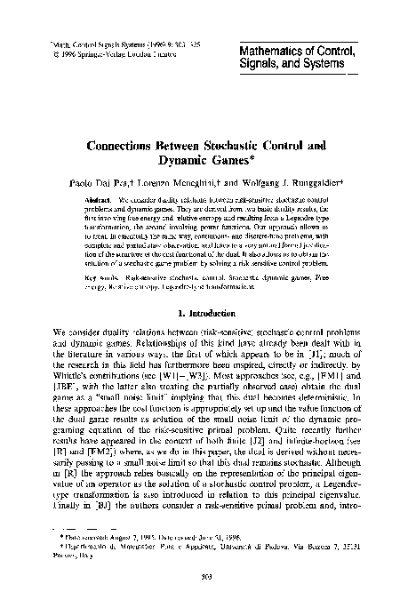 (PDF) Mathematics of Control, Signals, and Systems Connections Between ...
