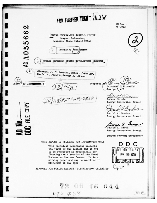 (PDF) Rotary Expander Engine Development Program