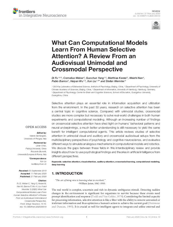 Pdf What Can Computational Models Learn From Human Selective