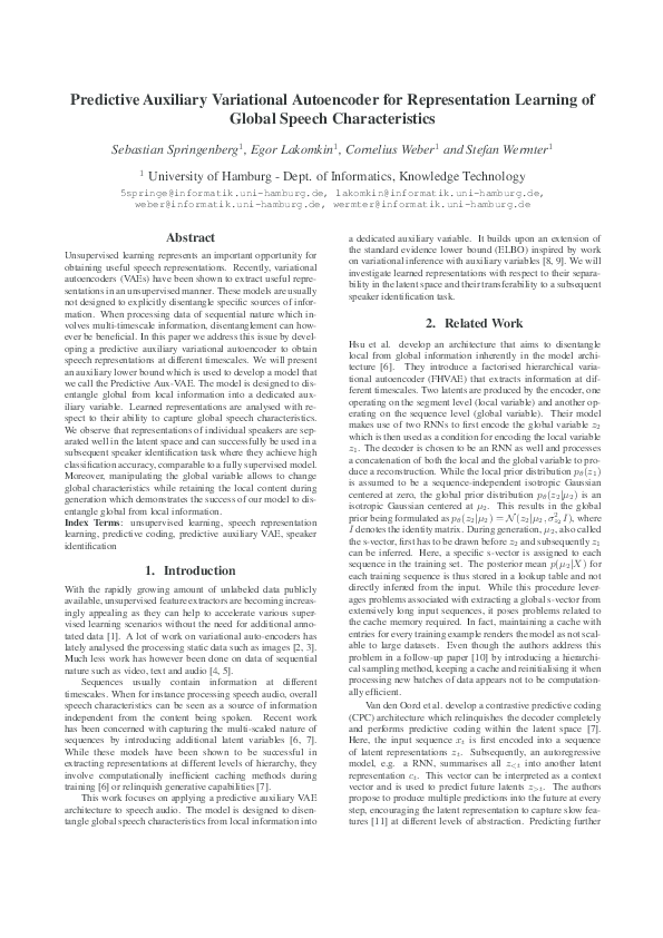 Pdf Weighted Variance Variational Autoencoder For Speech Enhancement Ali Golmakani 1788