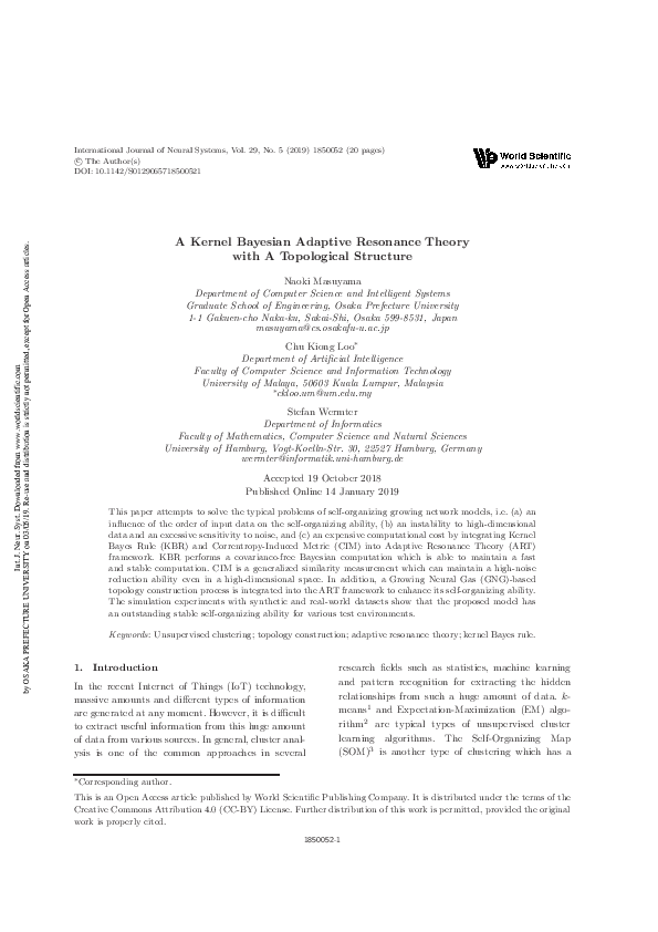 (PDF) 2nd Reading A Kernel Bayesian Adaptive Resonance Theory with A Topological Structure