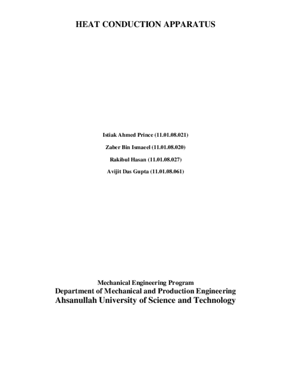 (PDF) HEAT CONDUCTION APPARATUS