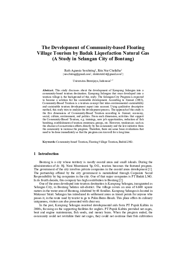 (PDF) The Development of Community-based Floating Village Tourism by ...
