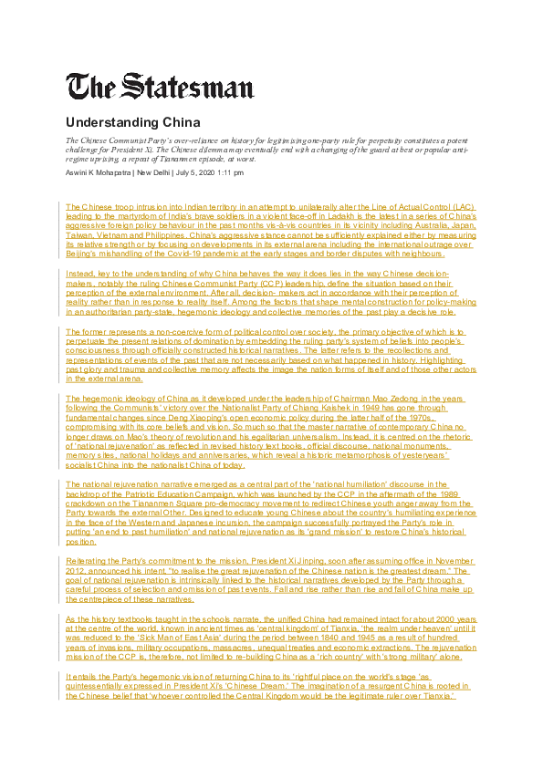 (DOC) Understanding China