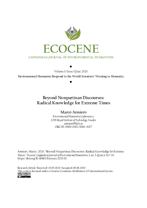 (PDF) ECOCENE CAPPADOCIA JOURNAL OF ENVIRONMENTAL HUMANITIES • Beyond ...