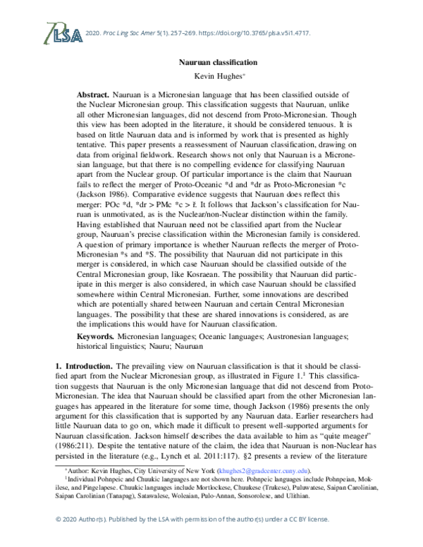 (PDF) Nauruan classification