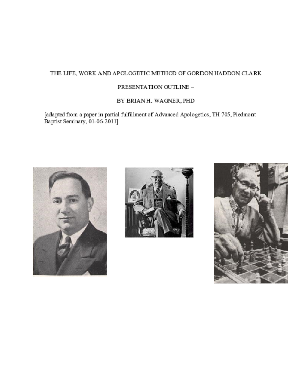 (PDF) A Presentation Outline of The Life, Work, and Apologetic Method ...