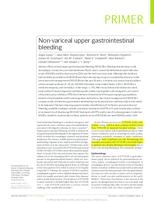 (PDF) Non-variceal upper gastrointestinal bleeding