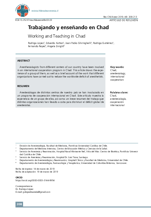 (PDF) Trabajando y enseñando en Chad