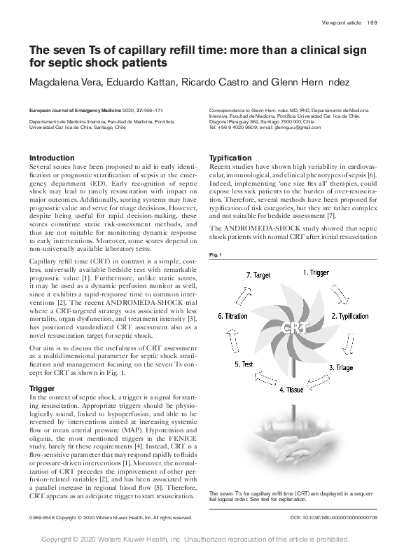 (PDF) The seven Ts of capillary refill time: more than a clinical sign ...