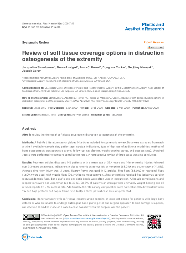 (PDF) Review of soft tissue coverage options in distraction ...