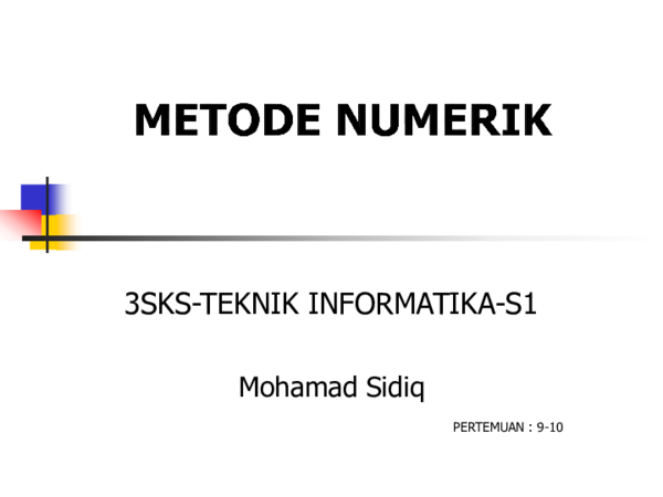 (PDF) Metode Numerik