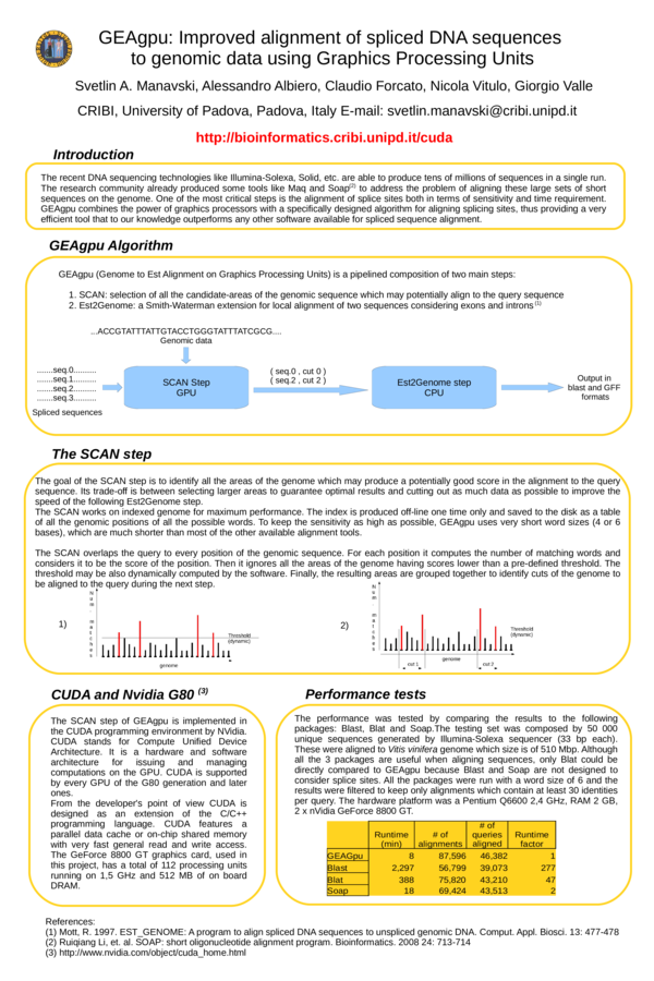 (PDF) GEAgpu: Improved alignment of spliced DNA sequences to genomic data using Graphics ...