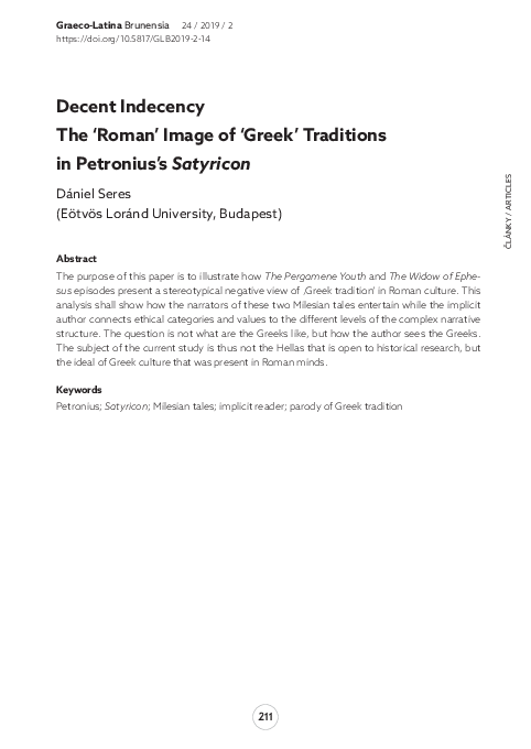 (PDF) Decent Indecency The 'Roman' Image of 'Greek' Traditions in ...